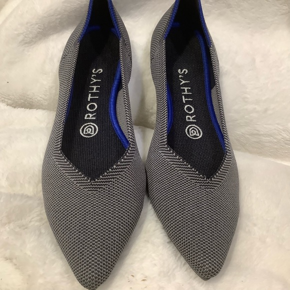 Rothy's | Shoes | Rothys The Point Ballet Flats Cloud Grey Birdseye ...